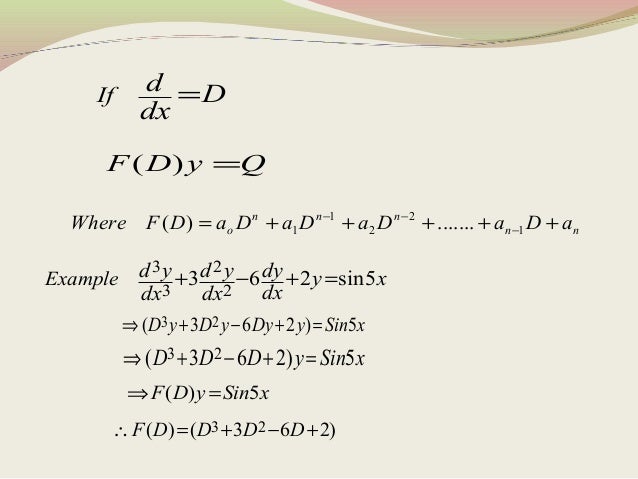 Linear Differential Equation With Constant Coefficient