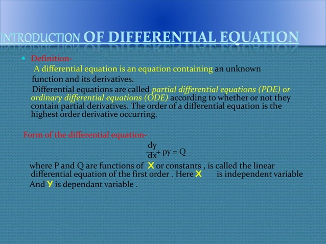 Ordinary differential equation | PPTX