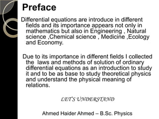 Ordinary differential equations | PPTX