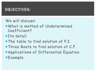 UNDETERMINED COEFFICIENT | PPTX