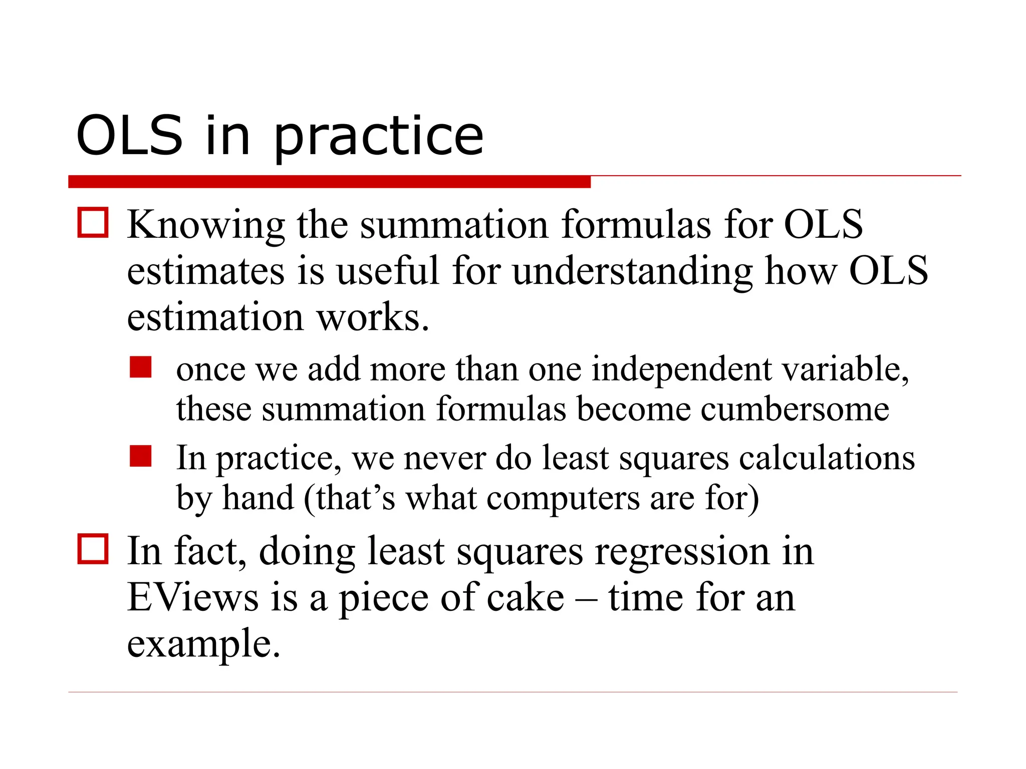 Ordinary Least Squares Ordinary Least Squares | PPT
