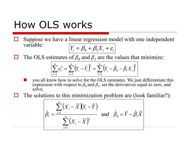 Ordinary Least Squares Ordinary Least Squares | PPT | Technology ...