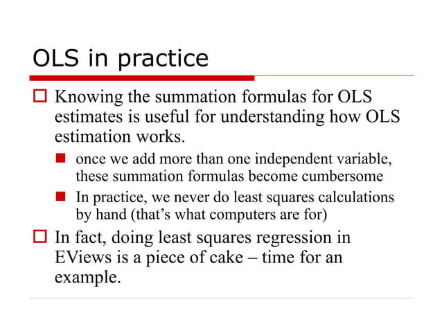 Ordinary Least Squares Ordinary Least Squares | PPT | Technology ...