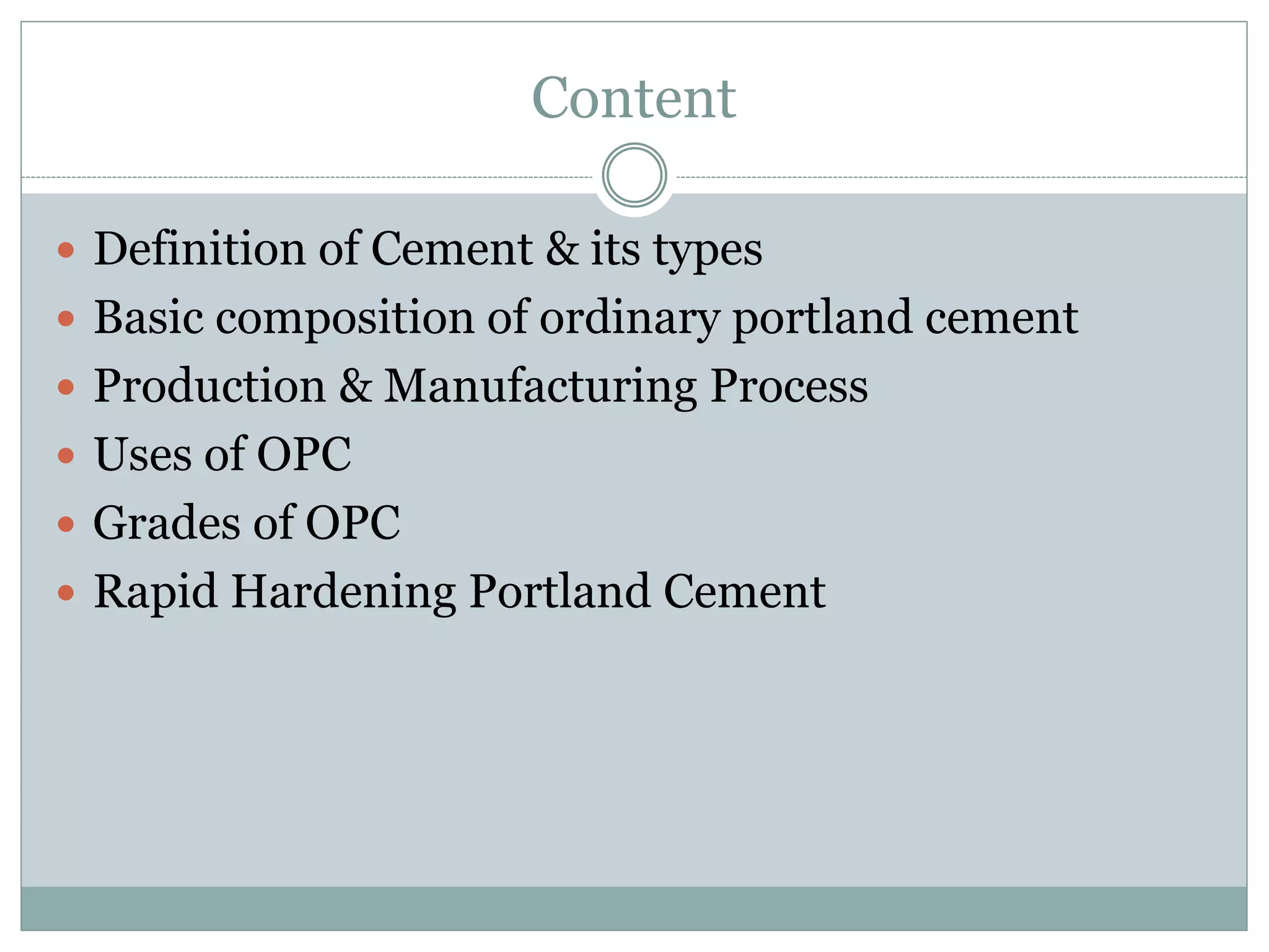 Ordinary portland cement (opc) & Rapid hardening cement | PPTX