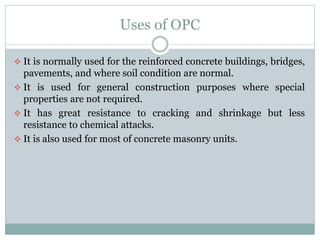 Ordinary portland cement (opc) & Rapid hardening cement | PPTX