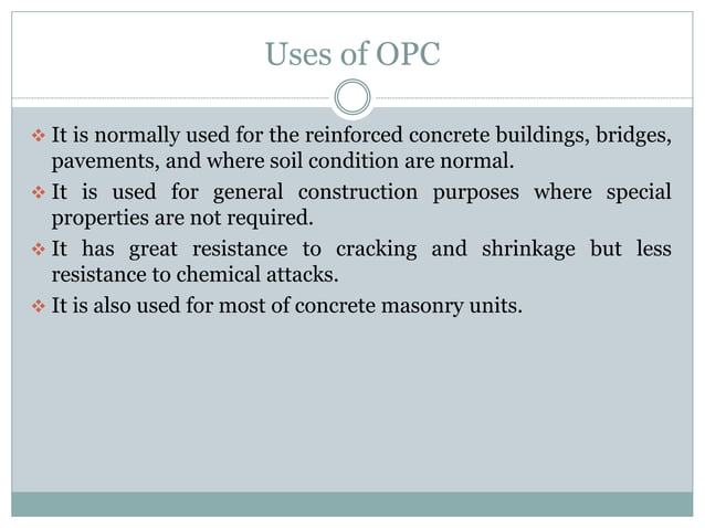 Ordinary portland cement (opc) & Rapid hardening cement | PPTX ...