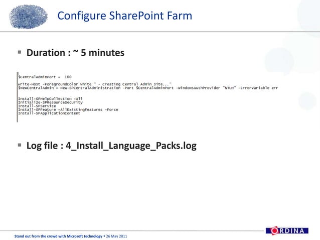 Ordina SOFTC Presentation - SharePoint - Automated scripted deployment ...