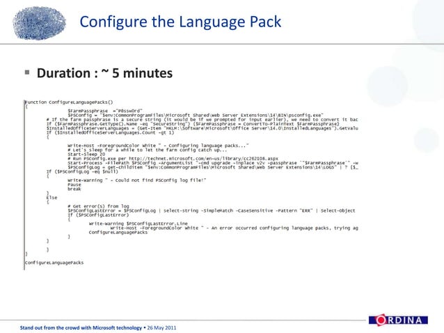 Ordina SOFTC Presentation - SharePoint - Automated scripted deployment ...