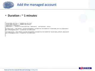 Ordina SOFTC Presentation - SharePoint - Automated scripted deployment ...