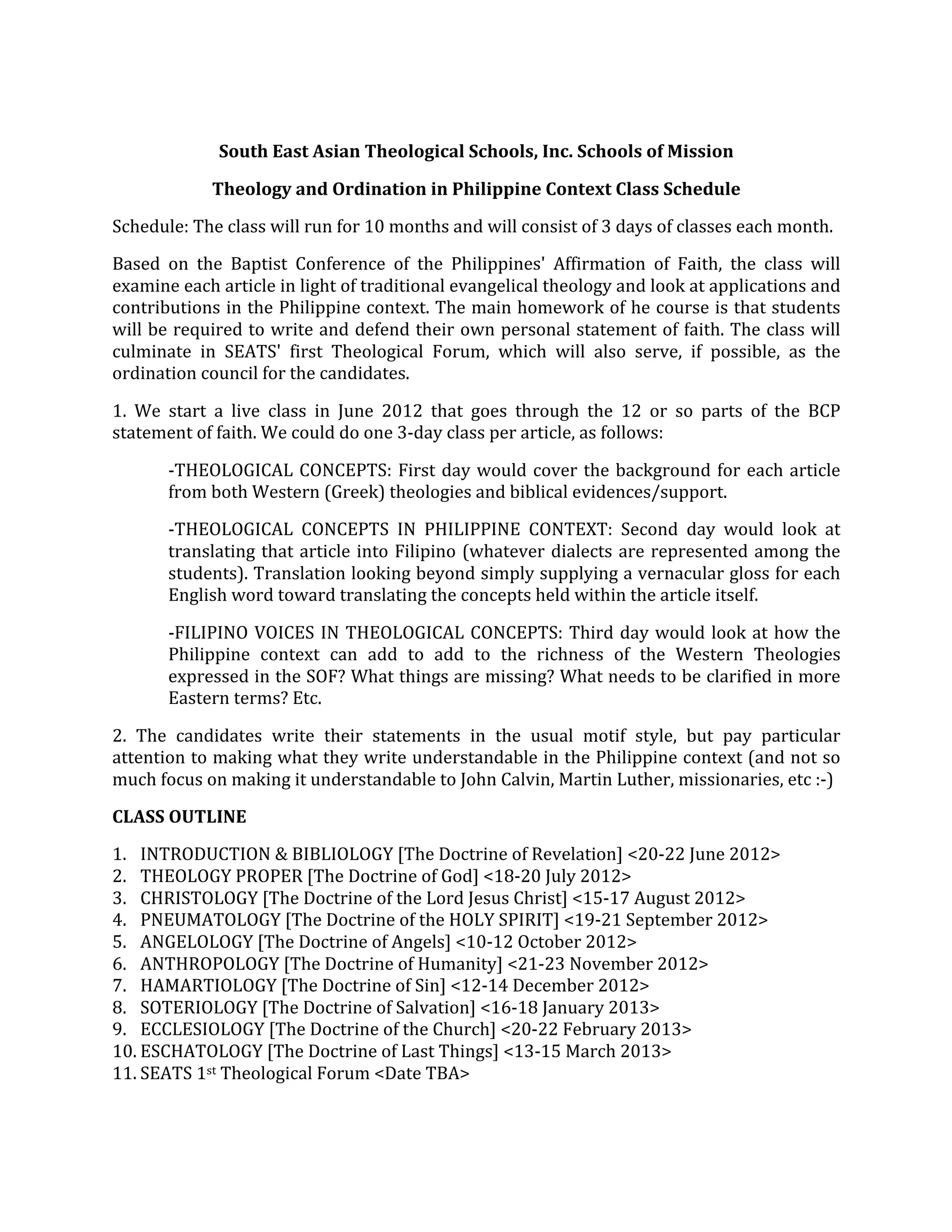 Ordination and theology in philippine context class outline | PDF