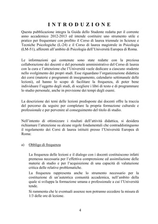 Ordine degli Studi - Ambito di PSICOLOGIA - Università Europea di Roma ...