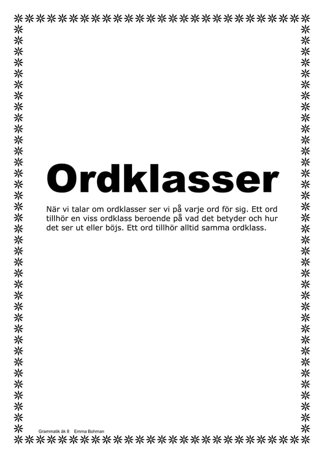 Ordklasser | PDF