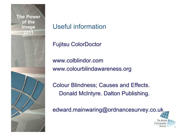 Colour Vision Deficiency Inclusive Cartographic Design | PPT