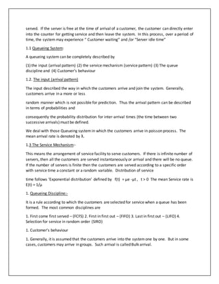 solving restaurent model problem by using queueing theory | DOCX