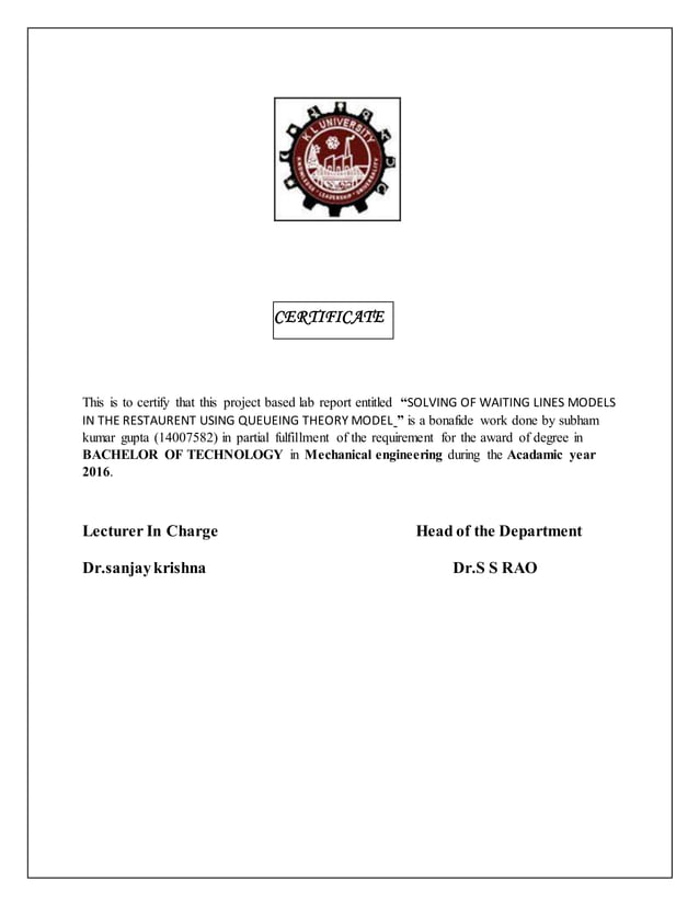 solving restaurent model problem by using queueing theory | PDF