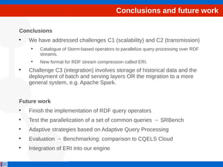 Towards efficient processing of RDF data streams | PPT