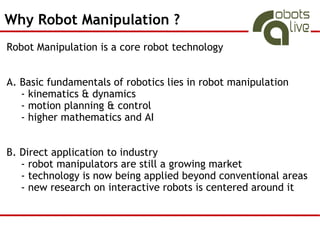 Robot Manipulation Basics | PDF