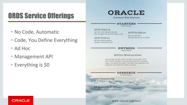 Oracle REST Data Services: Options for your Web Services | PPT