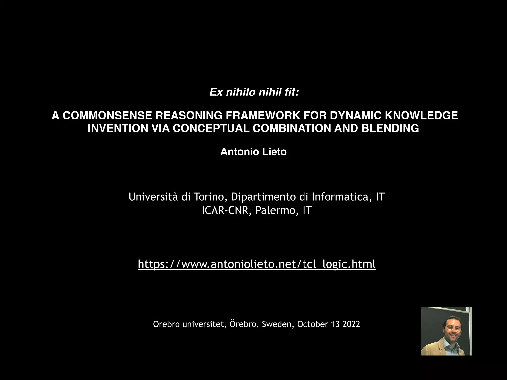 Ex nihilo nihil fit: A COMMONSENSE REASONING FRAMEWORK FOR DYNAMIC KNOWLEDGE INVENTION VIA ...