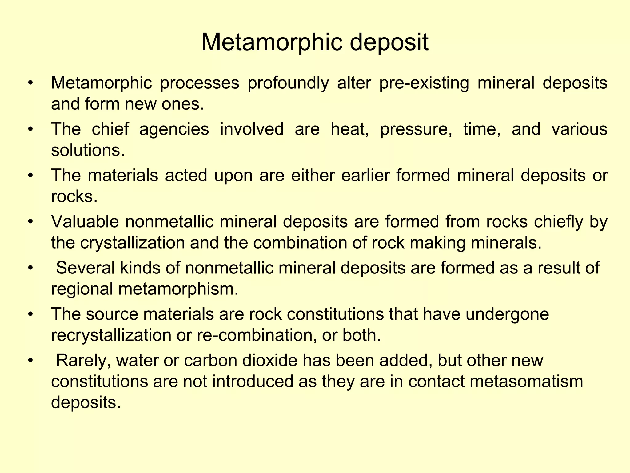 Ore deposits (contact metamorphism) | PPTX