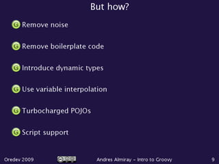 Øredev 09 - Introduction to Groovy | PDF