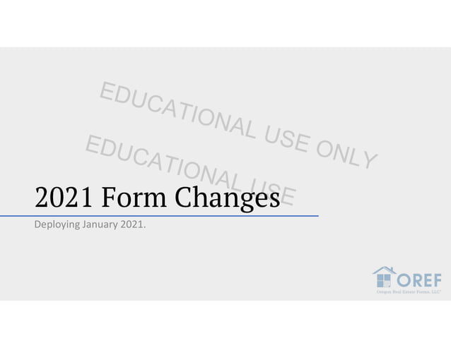 OREF Changes 2021 | PDF