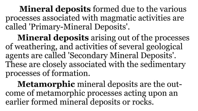 Ore forming process | PPTX