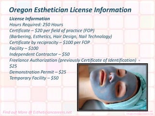 Oregon esthetician license information | PPTX