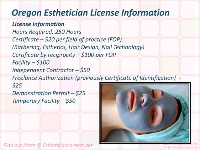 Oregon esthetician license information | PPTX