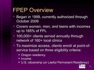 Oregon’s Family Planning Medicaid Waiver: Family Planning Expansion ...