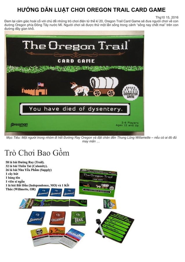 Oregon trail card game | PDF