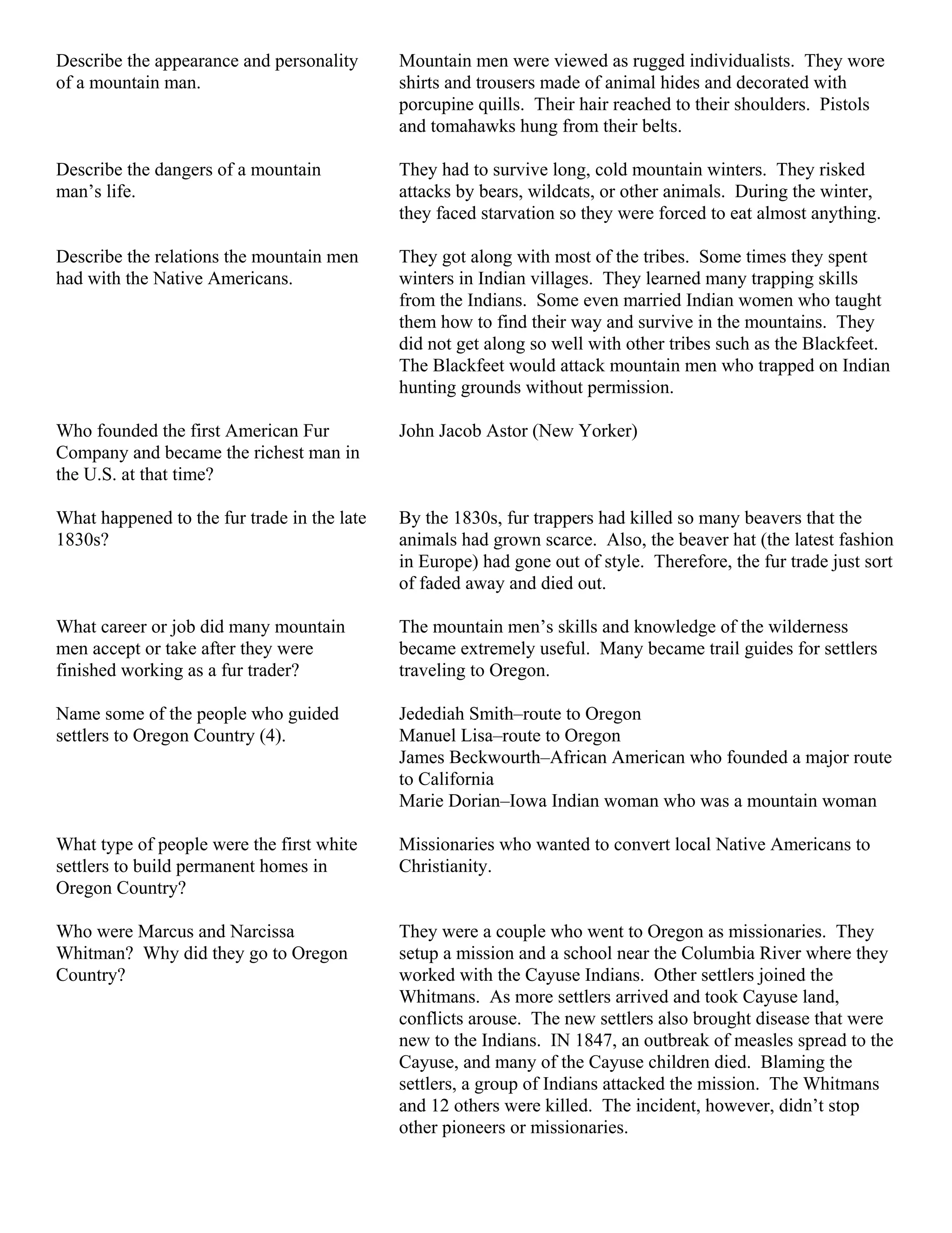 Oregon Trail Notes | PDF