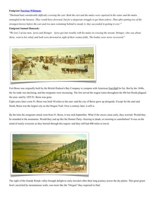 Oregon Trail Excerpts and Pictures | DOC