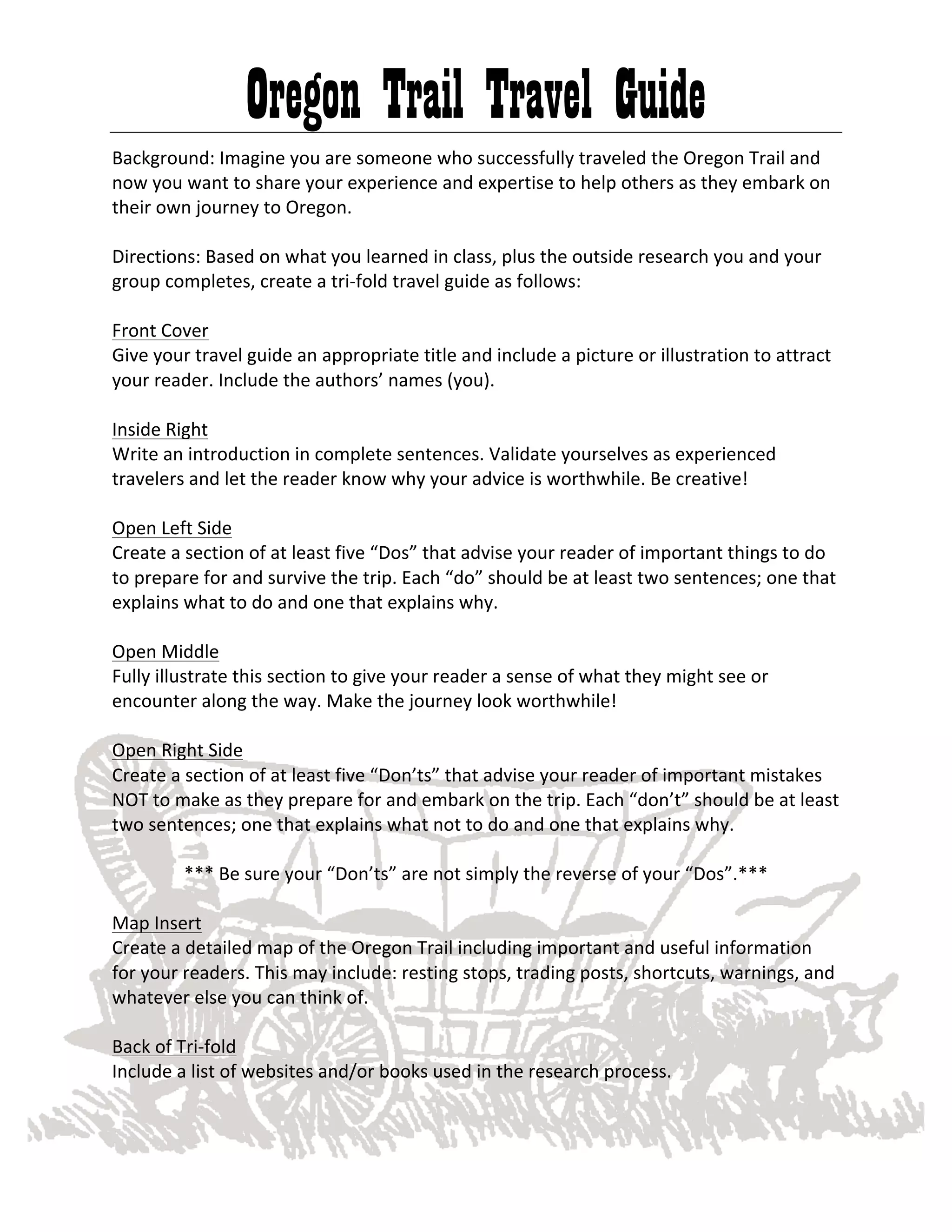 Oregon trail travel guide | PDF | Travel Preparation and Advice | Travel