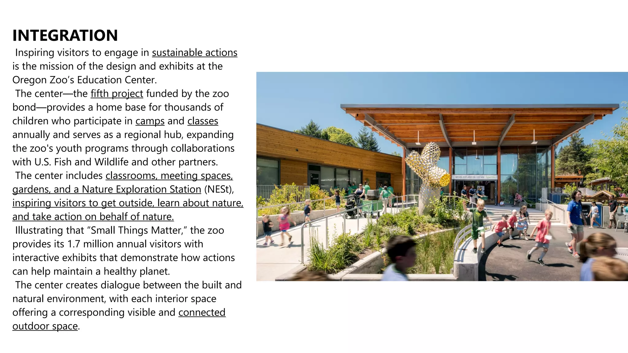Oregon zoo Education Center - A Sustainable Zoo | PDF