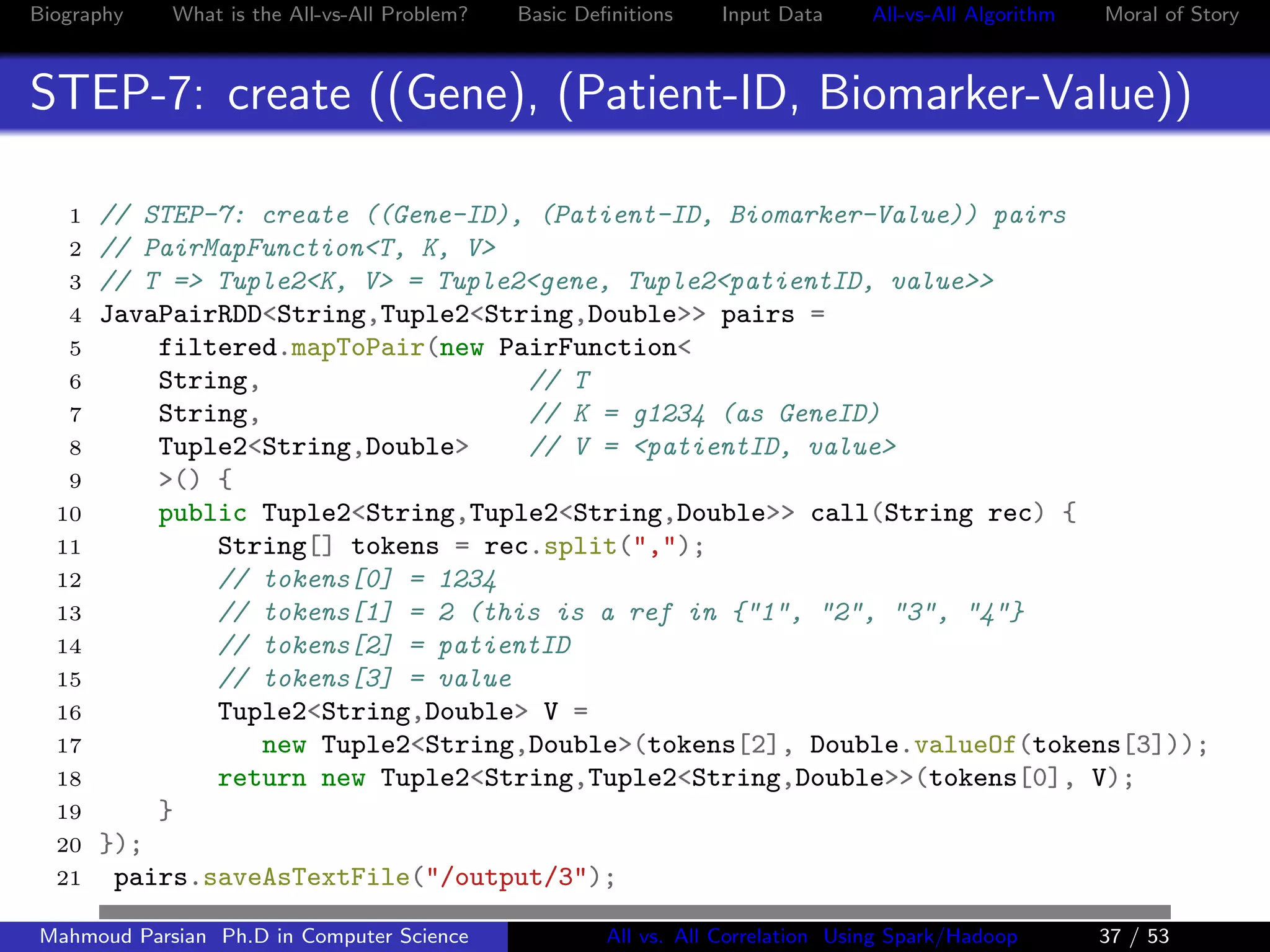 All vs. All Correlation Using Spark/Hadoop | PPT