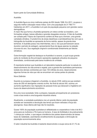 O relevo da oceania | DOCX