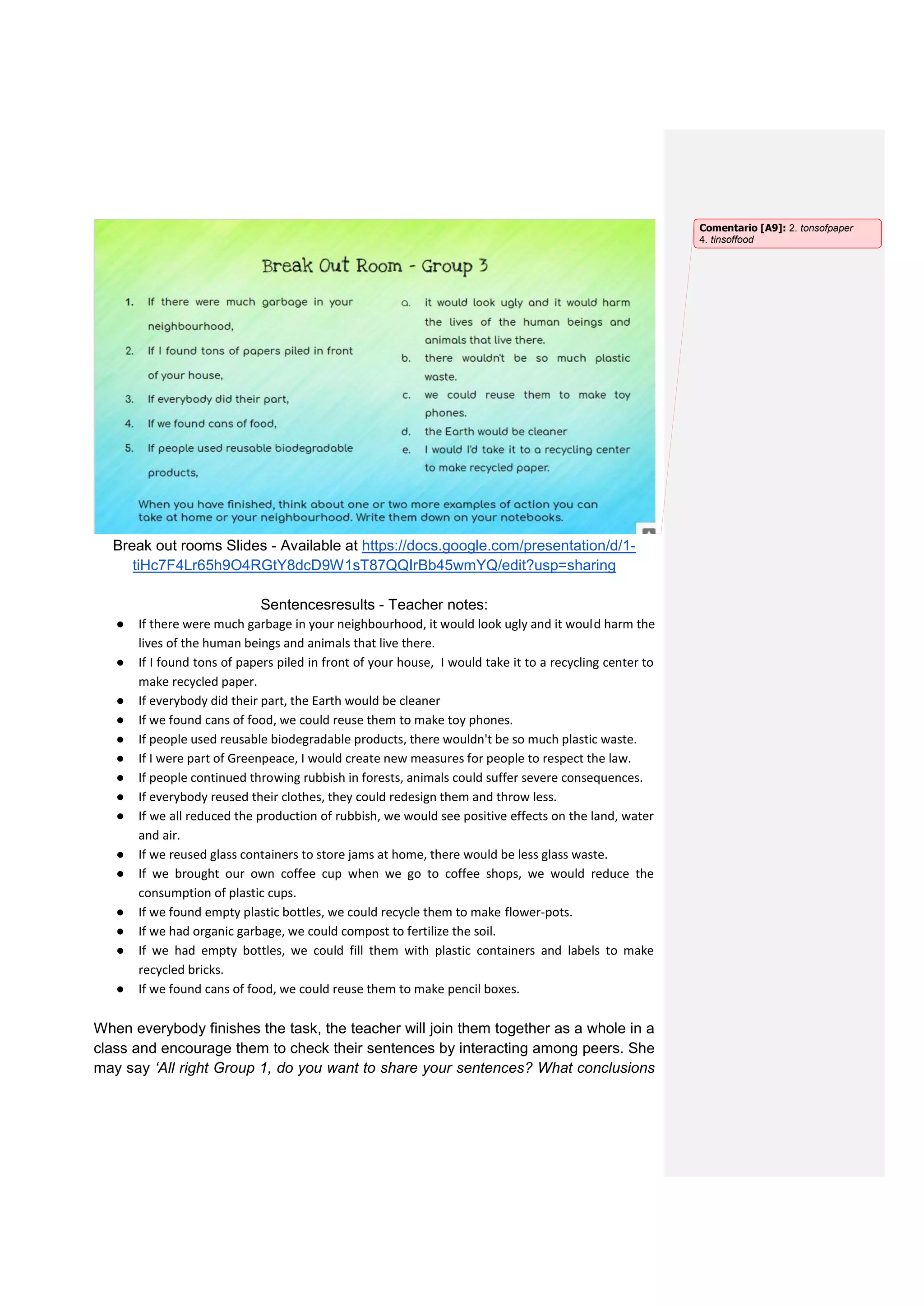 3Rs: Lesson Plan (Zoom Meeting) - 3° Year, Secondary School | PDF