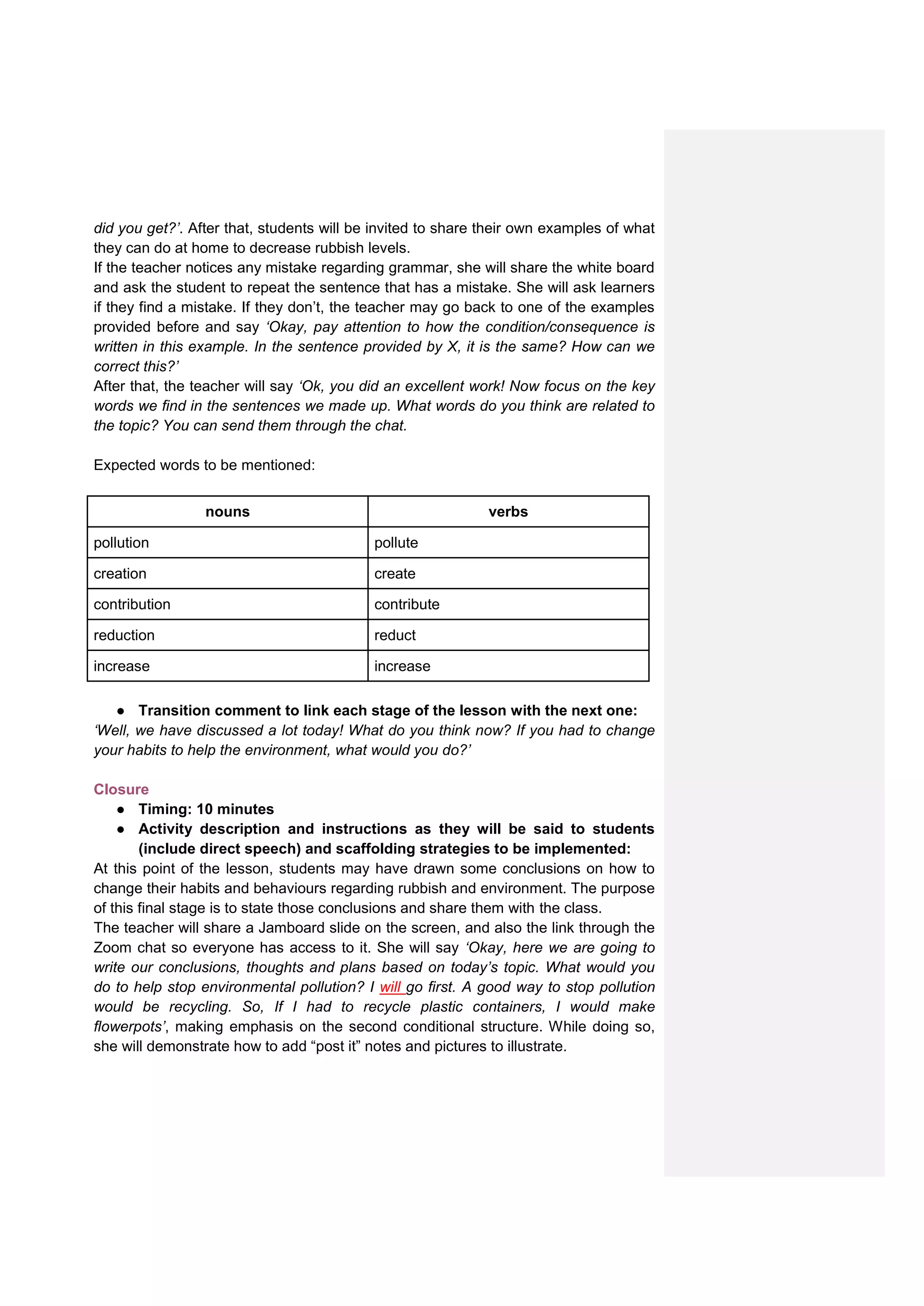3Rs: Lesson Plan (Zoom Meeting) - 3° Year, Secondary School | PDF