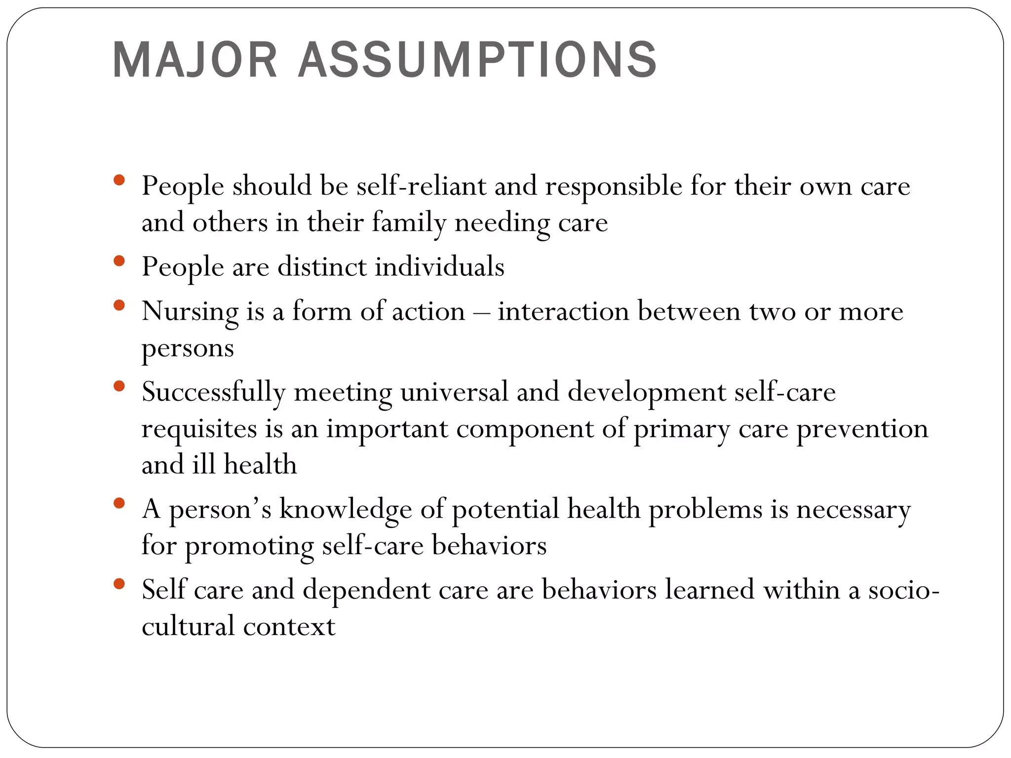 Orem's self care deficit theory | PPT