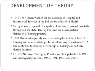 Orem's self care deficit theory | PPT