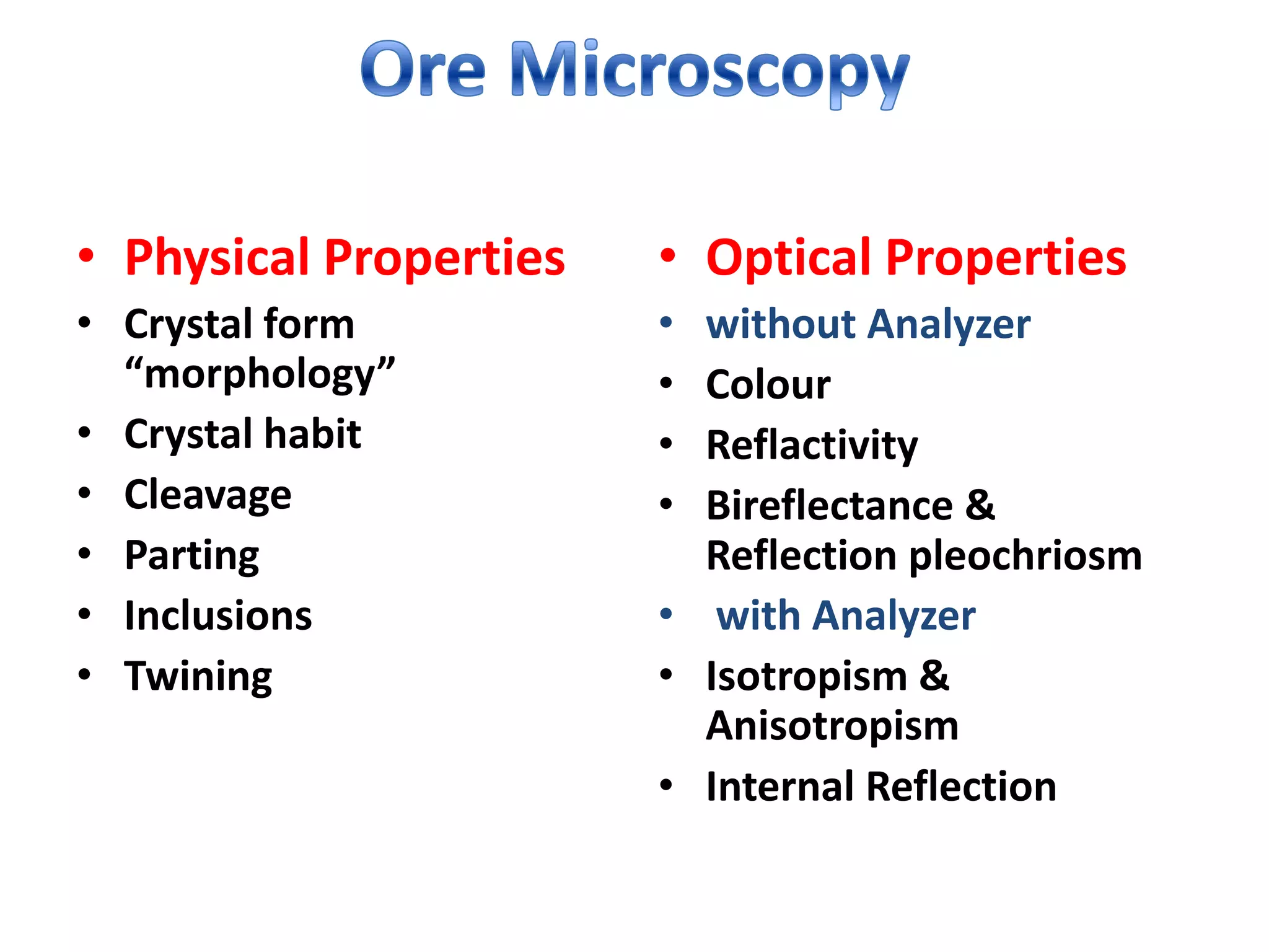 Ore Microscopy 2012 | PPTX