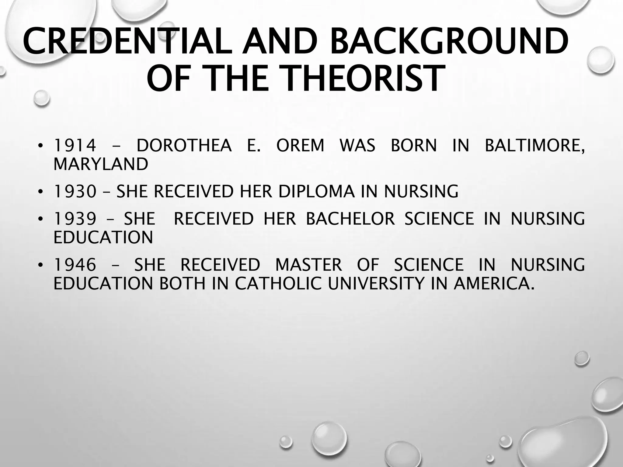 Orem's Theory of Self Care Deficit | PPTX