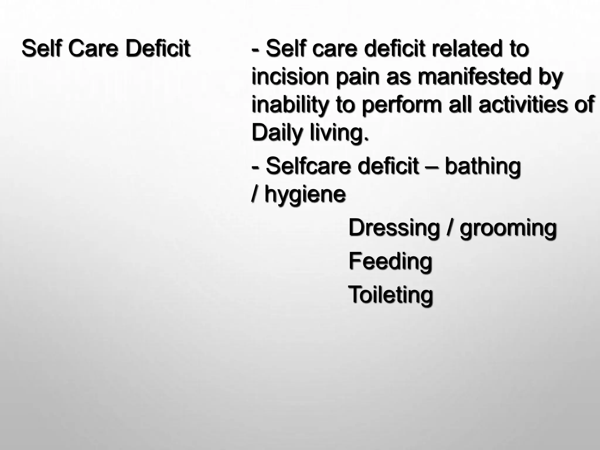 Orem's Theory of Self Care Deficit | PPTX