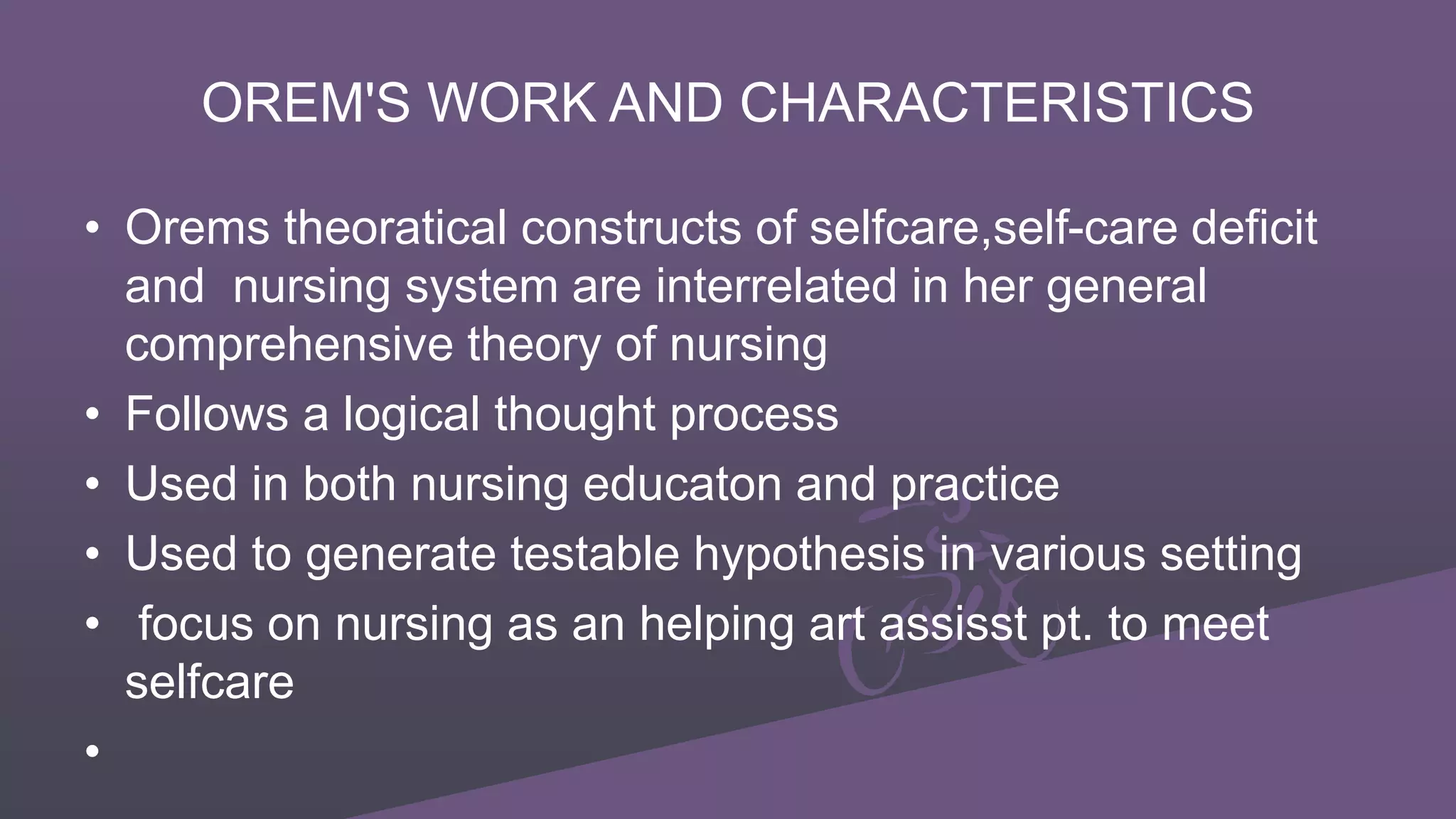 Orems self care theory | PPTX