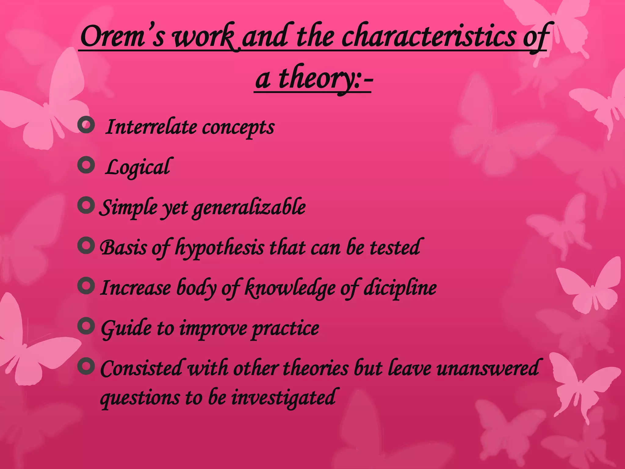 Orems theory ppt for M.Sc. nursing 1st year | PPTX