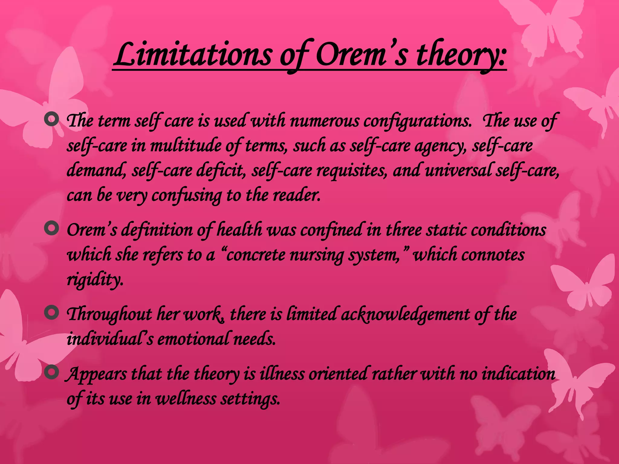 Orems theory ppt for M.Sc. nursing 1st year | PPTX