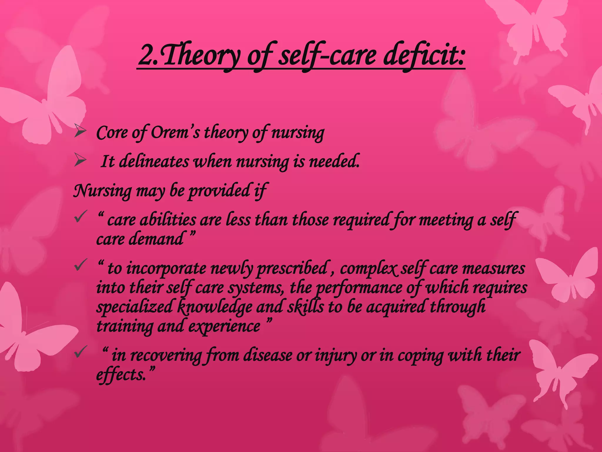 Orems theory ppt for M.Sc. nursing 1st year | PPTX