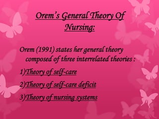 Orems theory ppt for M.Sc. nursing 1st year | PPTX