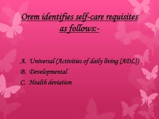 Orems theory ppt for M.Sc. nursing 1st year | PPTX